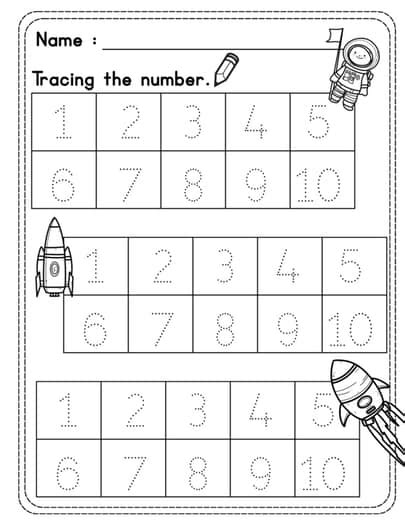 Free Numbers 1 10 Tracing Worksheets Writing Numbers 1 To 10 Tpt