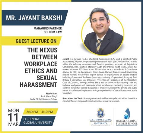 Jayant Bakshi On Linkedin Ethics Sexualharassment Workplaceculture Empowerment Education