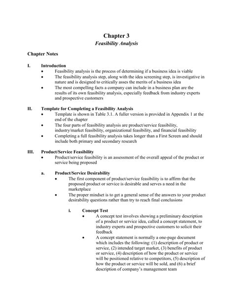 Feasibility Study Template Small Business Parahyena