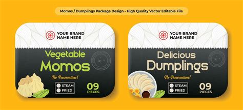 Dumplings Momos Packaging Design Dim Sums Label Design Dumplings Box