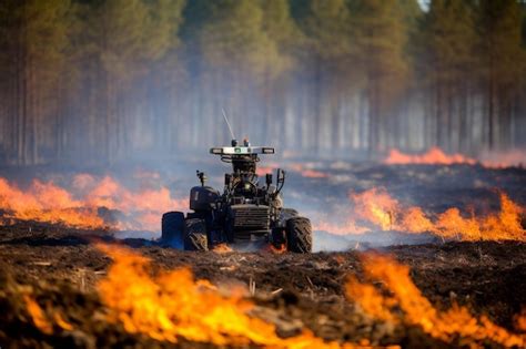 Autonomous Robots Managing Forest Fire Prevention Premium Ai Generated Image