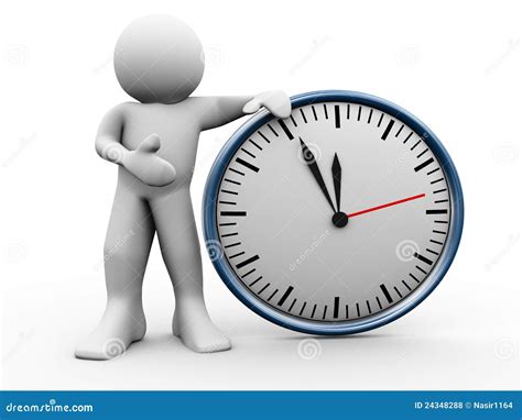 3d Man With Clock Stock Illustration Illustration Of Event 24348288