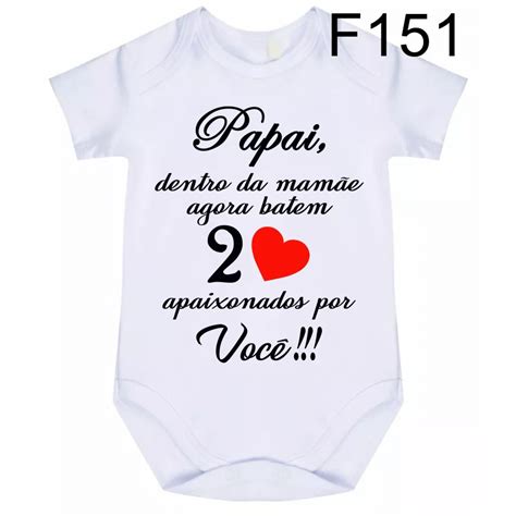 Body Roupa De Bebê Frases Papai Dentro Da Mamãe Agora Batem Dois