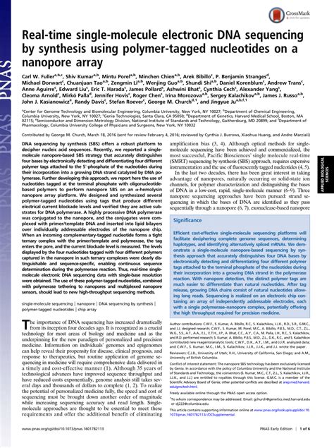 Pdf Real Time Single Molecule Electronic Dna Sequencing By Synthesis