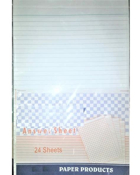 Pack Of 24 Narrow Line Loose Answer Sheets Assignment Pages Legal