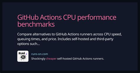 Github Actions Cpu Performance Benchmarks Runson