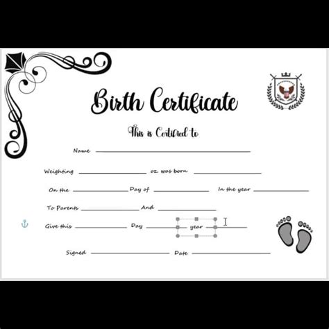 Fake Birth Certificate Template Free