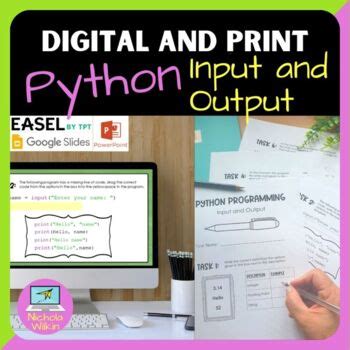 Python Input And Output Coding Activity By Nichola Wilkin TpT