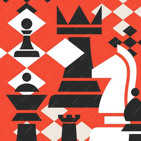 Premium Vector Chess Abstract Artistic Illustration Chess Geometrical Style Design