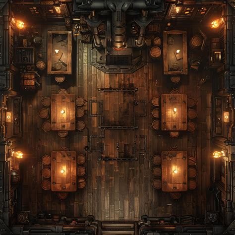 Steampunk Tavern Dnd Battle Map Pathfinder Dandd Battlemap Dungeons