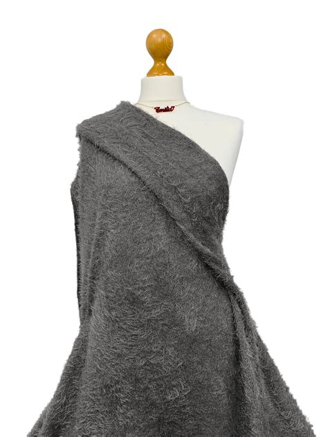 Faux Mohair Stretch Knit Fabric Soft Textured Dressmaking Fabriques