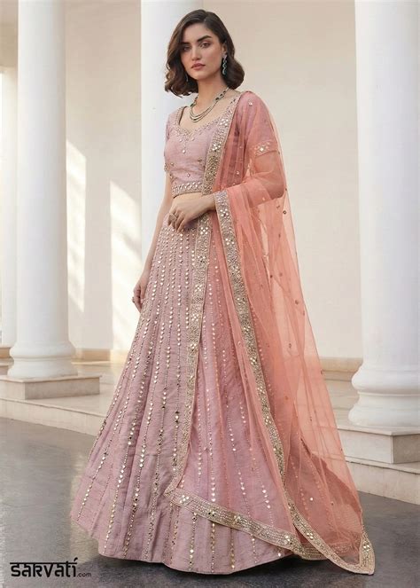 Light Pink Silk Embroidered Lehenga Choli Zari And Sequin Sarvati