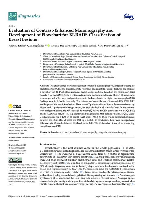 Pdf Evaluation Of Contrast Enhanced Mammography And Development Of