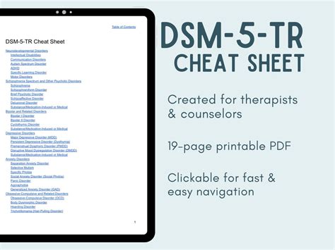 Dsm 5 Tr Cheat Sheet For Therapists 19 Page Printable Pdf With
