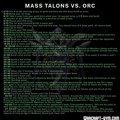 Mass Talons Versus Orc Wc3 Gym