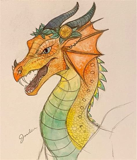 Citrus Rainwing Dragon Drawing Onyx Wof Rainwing Wings Of Fire How