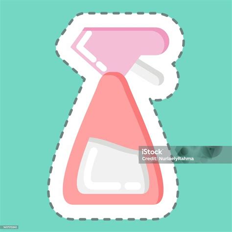 스티커 라인 컷 스프레이 병 정원 기호에 적합합니다 편집 가능한 간단한 디자인 디자인 템플릿 벡터 간단한 그림 가냘픈에 대한 스톡 벡터 아트 및 기타 이미지 Istock