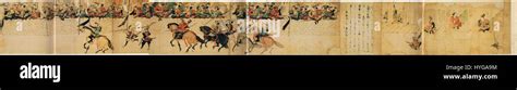 Takezaki Suenagas Ekotoba Picture Scroll From The 13th Century