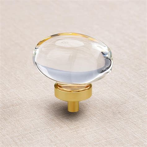 Clctk 8 Pack Glass Cabinet Knobs And Pulls Oval Crystal Knobs For