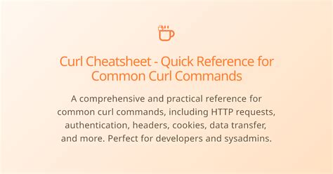 Curl Cheatsheet Quick Reference For Common Curl Commands Developer Tools