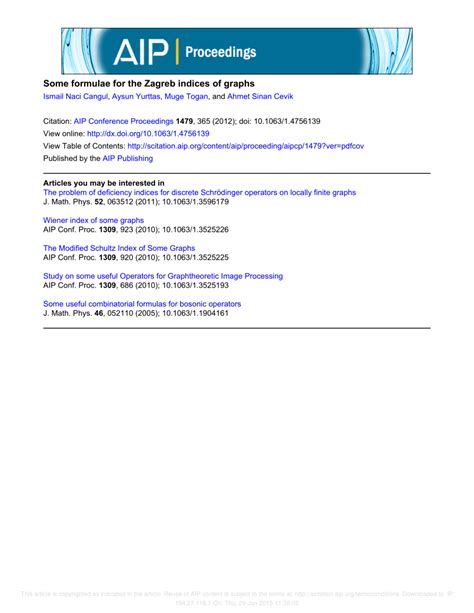 Pdf Some Formulae For The Zagreb Indices Of Graphs