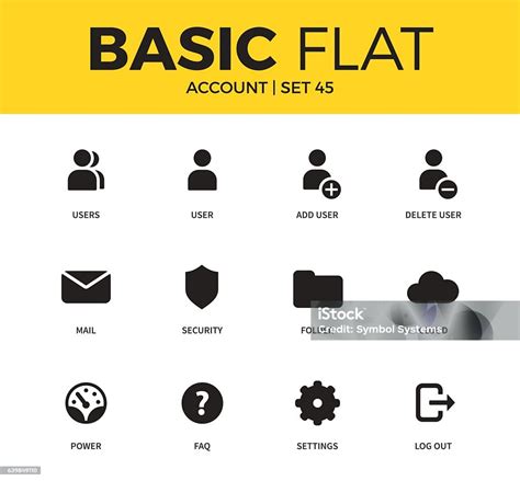 Basic Set Of Account Icons Stock Illustration Download Image Now