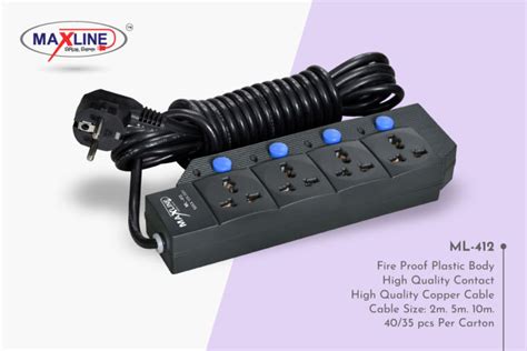 Maxline Heavy Duty Multiplug 4 Gang Model Ml 412 10 Miter Wire 33 Fit