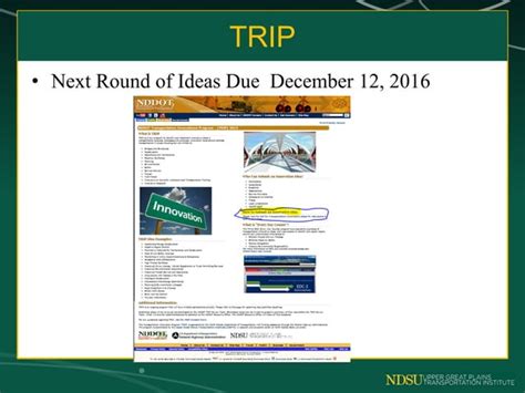 Nddot Transportation Innovation Program Trip Pdf Science