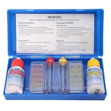 1 Set Ph Chlorine Water Quality Test Kit Hydrotool Testing Kit Professional Pool Swimming Pool