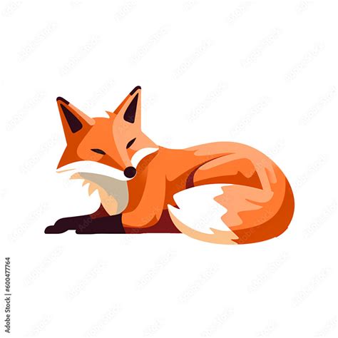 Simplified Cartoon Fox Vector Image Logo Design Isolated Stock Vector