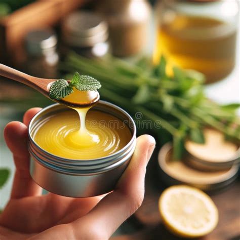 Diy Lemon Balm Being Scooped From Tin Stock Image Image Of Fresh