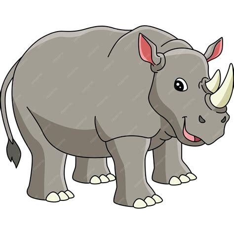 Premium Vector Rhino Cartoon Colored Clipart Illustration