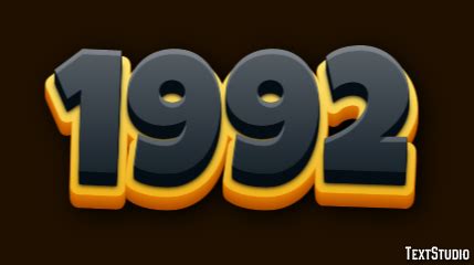 1992 Text Effect And Logo Design Number