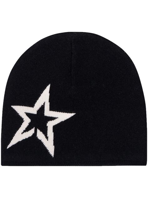 Perfect Moment Intarsia Star Beanie Black Farfetch Au