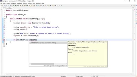 Java 32 Check If A String Is Contained In Another String Using The