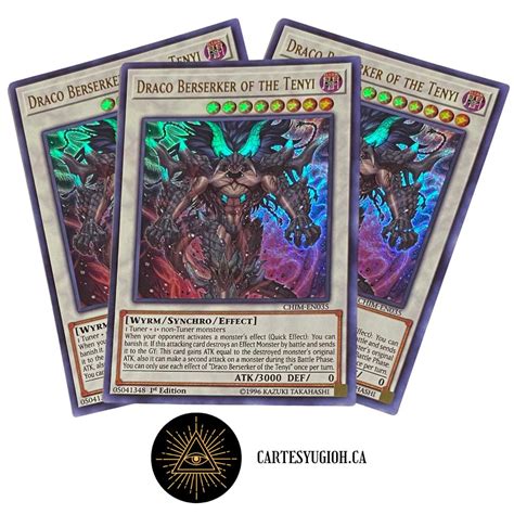 Draco Berserker Of The Tenyi Playset X3 Cartes Yu Gi Oh