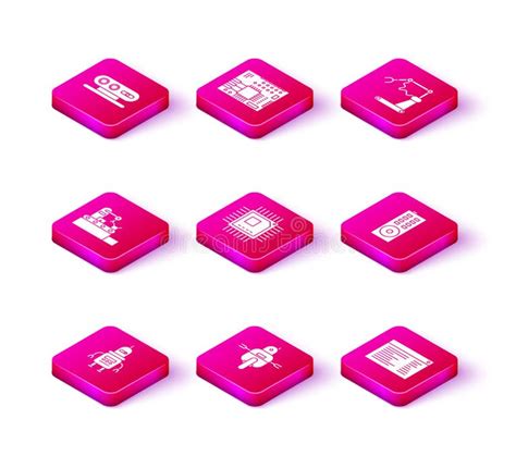 Set Robot Processor With Microcircuits Cpu Software Web Developer Programming Code Remote