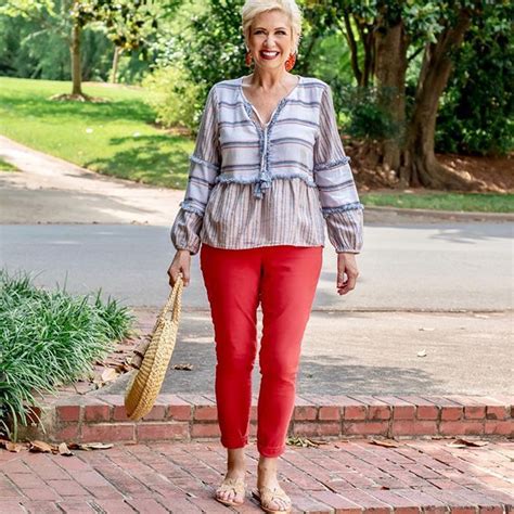 Red Denim Outfits For Stylish Women Over 50