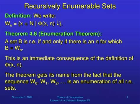 Ppt Recursively Enumerable Sets Powerpoint Presentation Free