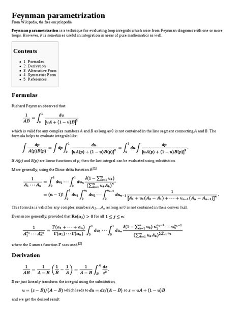 Feynman Parametrization Pdf Solid State Engineering Scientific Theories Feynman Parametrization Pdf Solid State Engineering Scientific Theories