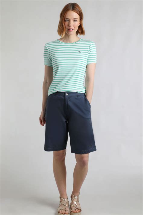 Annalise Knee Length Chino Shorts Navy Weird Fish