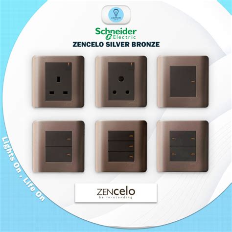 SCHNEIDER ZENCELO Switch Socket With Ondicator Silver Bronze Suis Lampu