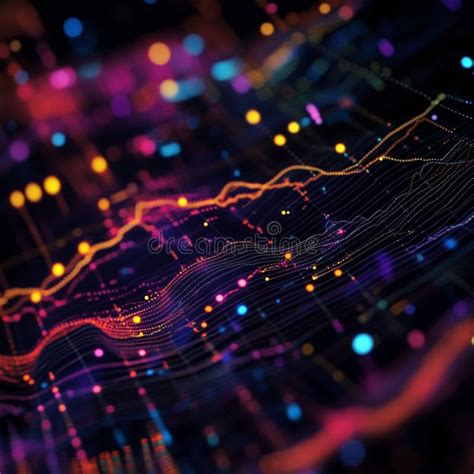 Vibrant Abstract Data Visualization Colorful Curves Digital Patterns