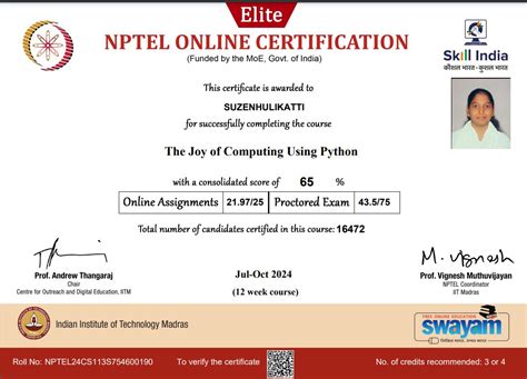 suzen hulikatti on linkedin pythonprogramming nptel learningneverstops