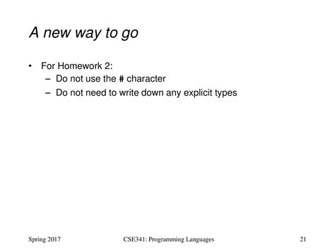 Cse341 Programming Languages Lecture 5 More Datatypes And Pattern