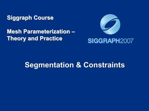 Segmentation And Constraints