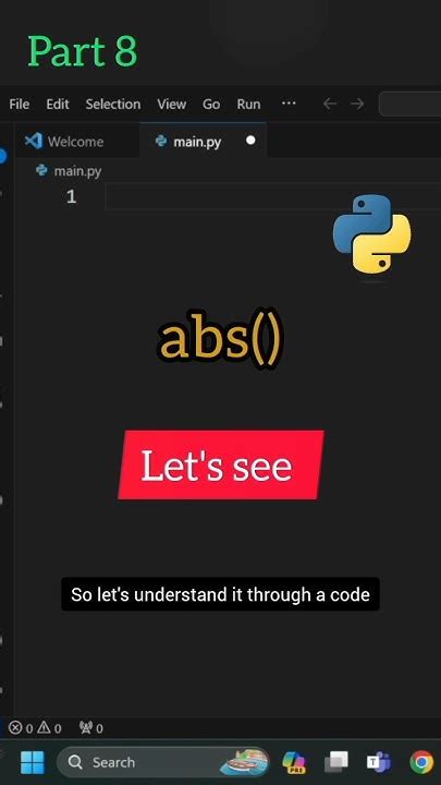 Part 8 Abs Function Coding Programming Shorttricks Pythonprogramming Series Youtube