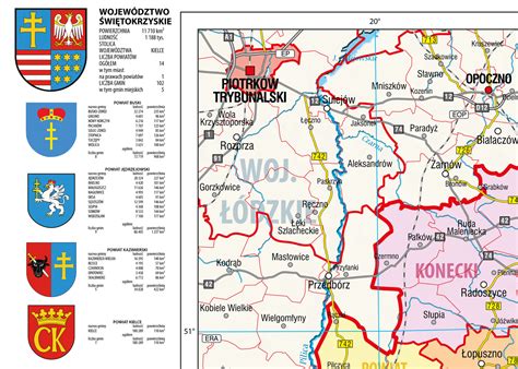 Mapa Administracyjna Województwa świętokrzyskiego Wydawnictwo Meridian
