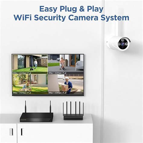 Wifi Security Camera System 8ch With 4 3mp Cameras 1tb Hdd Night Vision Motion Detection
