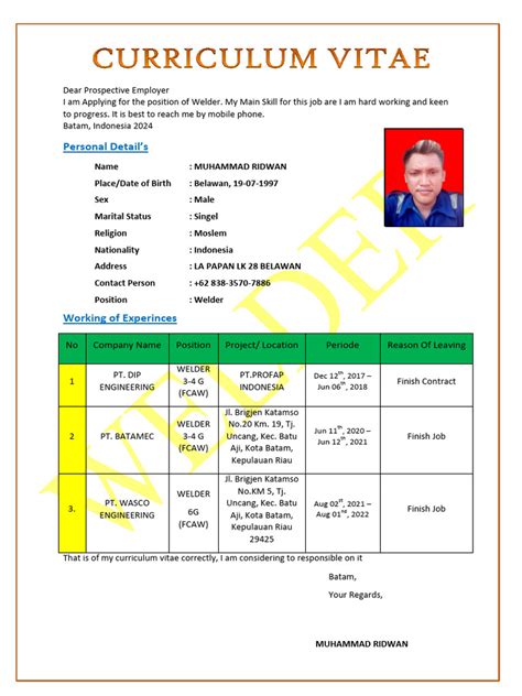 Cv Muhammad Ridwan Pdf